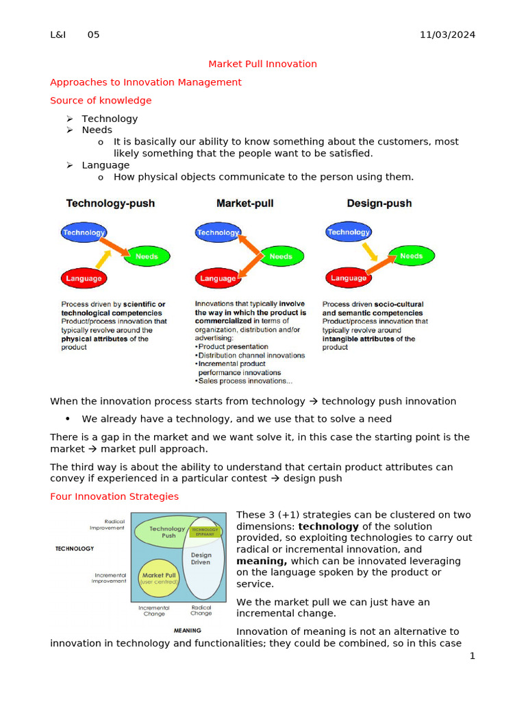 Market Pull Innovation Strategies Explained | PDF | Ethnography ...