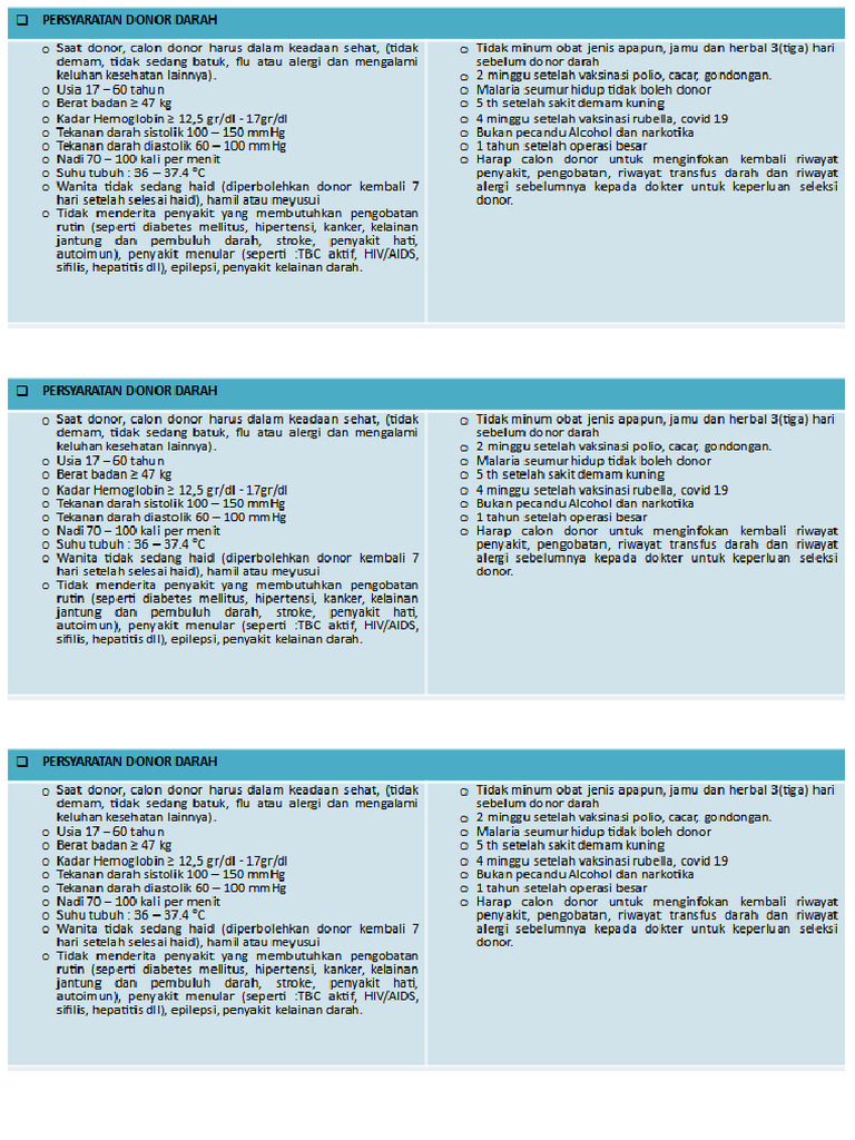 Syarat Donor | PDF