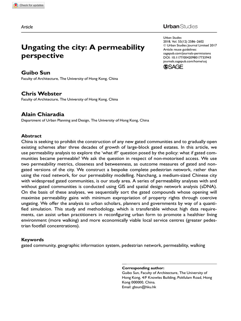 Ungating The City - A Permeability Perspective | PDF | Urban Planning ...