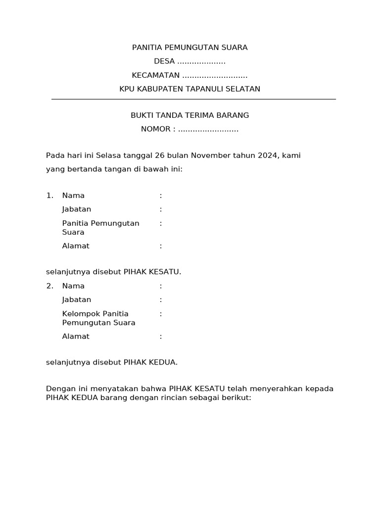 Template BTTB Pps Ke Tps | PDF