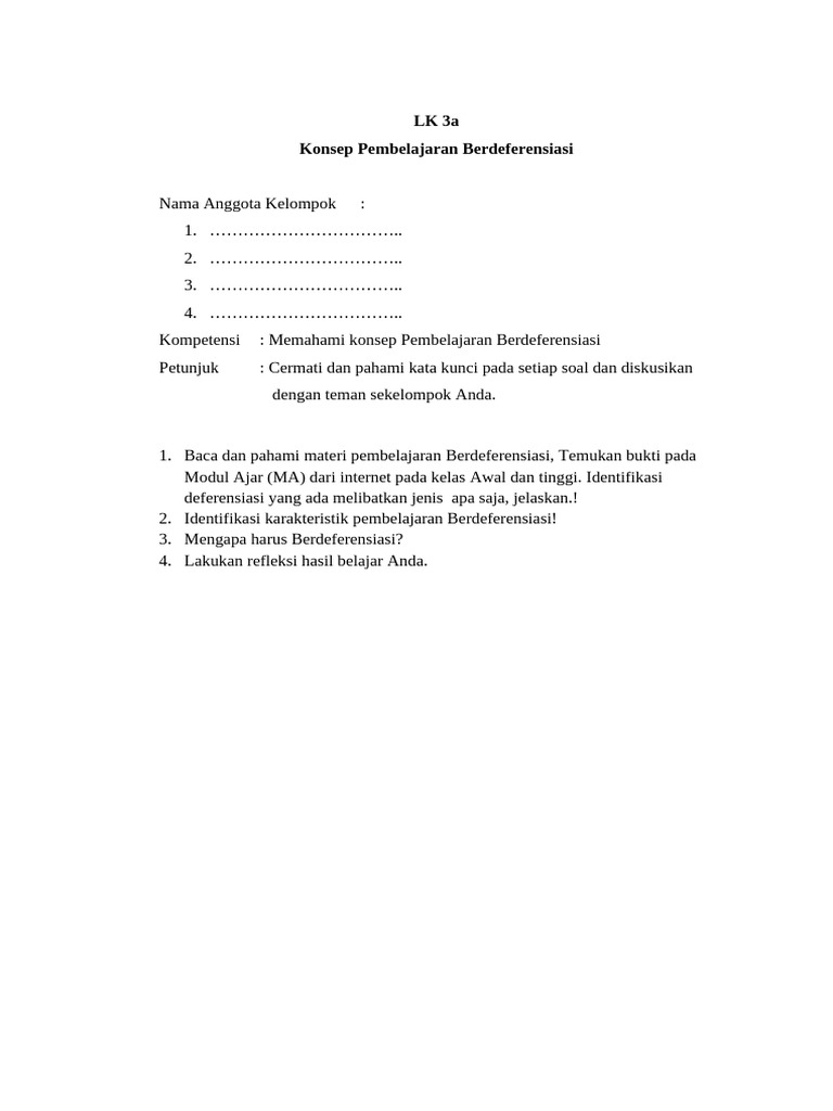 LKM 3a Pembelajaran Tematik Terpadu | PDF