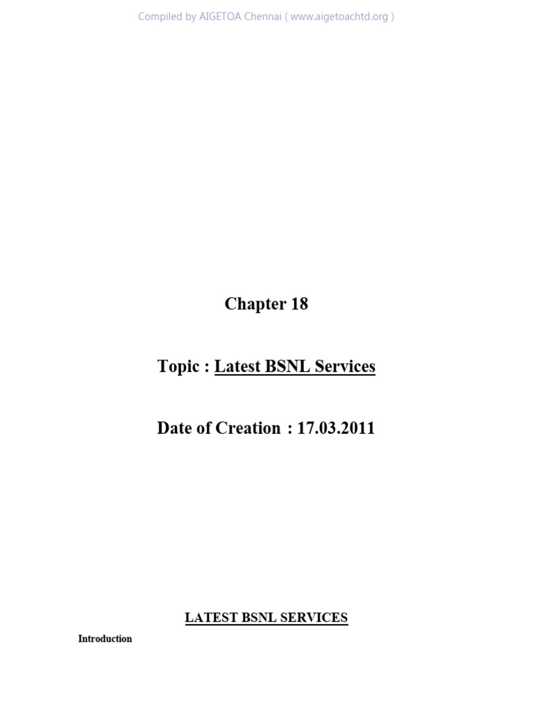 17.BSNL Services | PDF | Computing | Information And Communications Technology