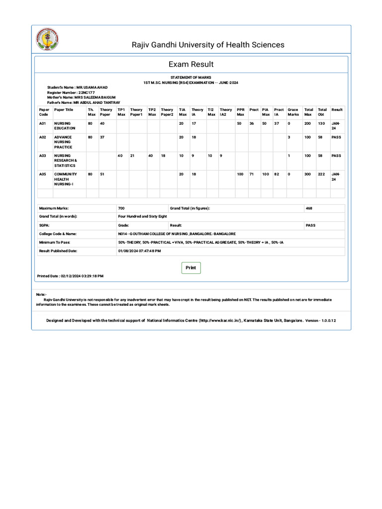 EMS Result 1 | PDF | Educational Assessment And Evaluation | Qualifications