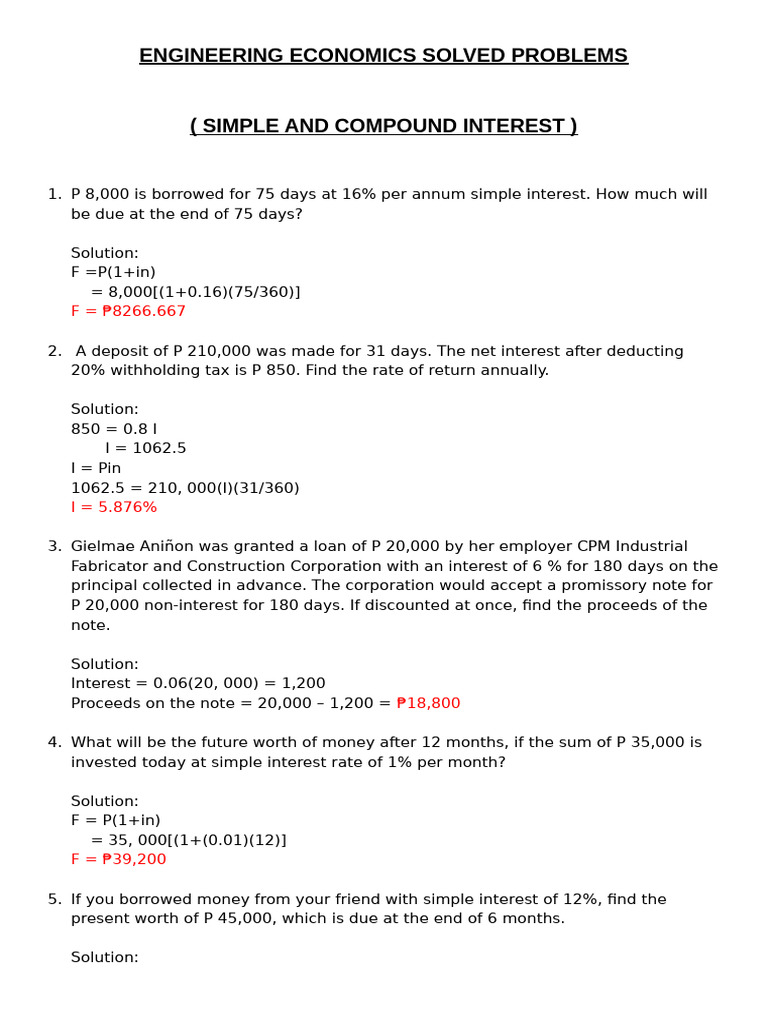 Economics | PDF | Interest | Present Value