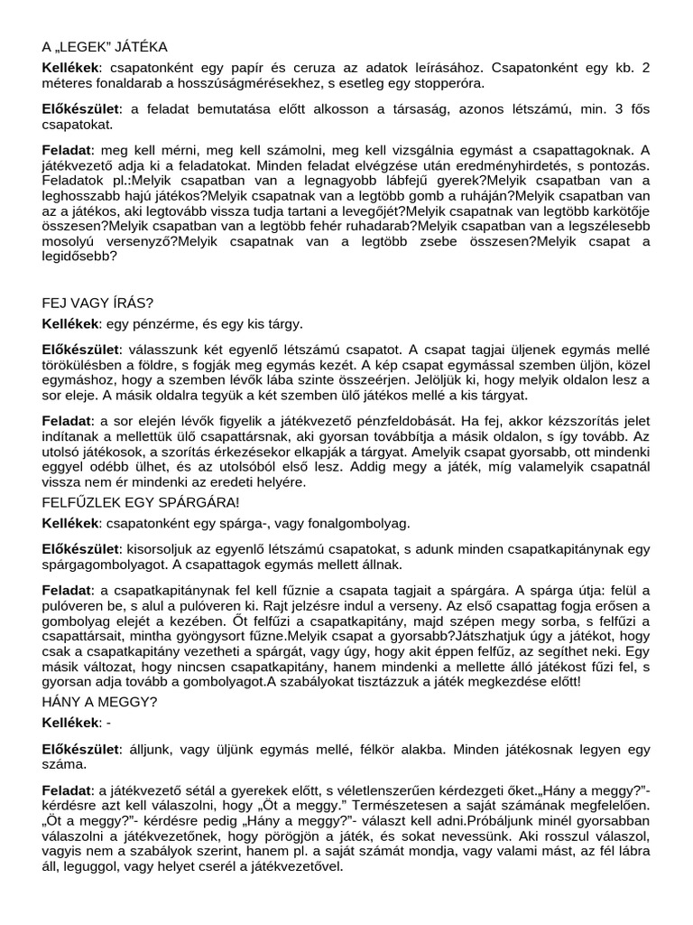 Buli Játékok | PDF