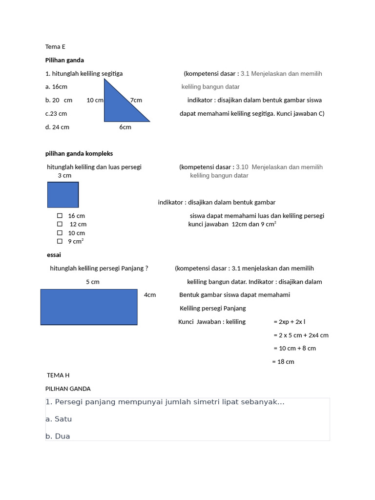 Soal Matematika Kelas 3 | PDF