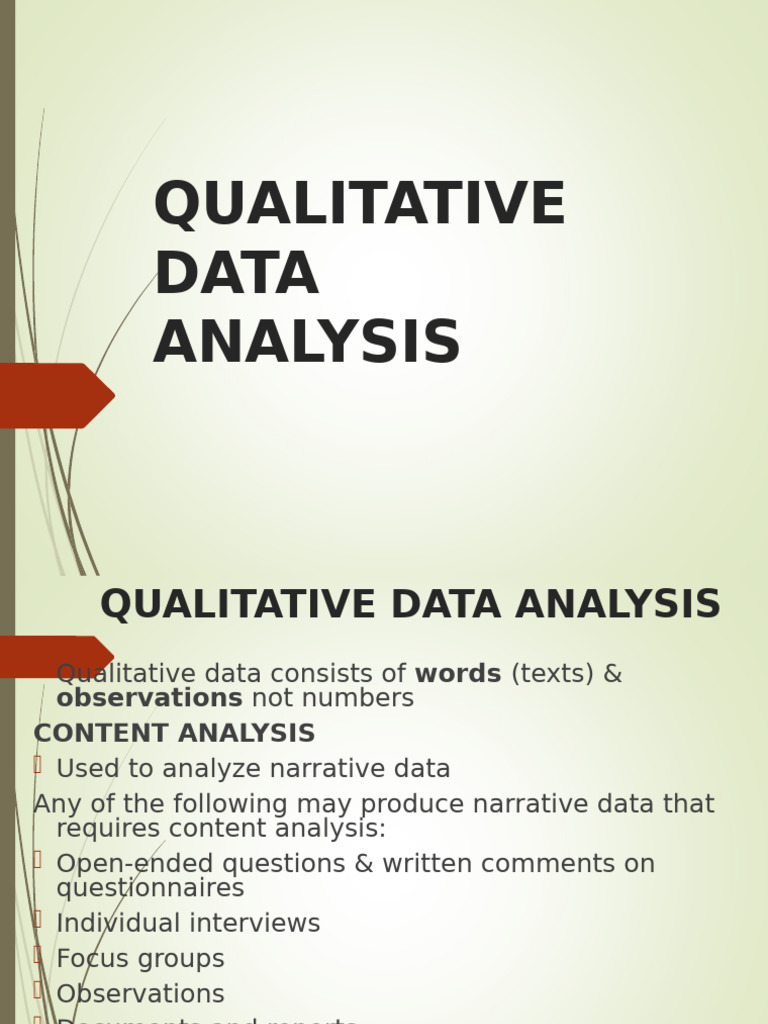 Unit 9.2 Qualitative Data Analysis | PDF | Data | Qualitative Research