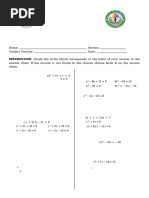 MATH 9 1st Quarter Exam With Answer Key | PDF | Equations ...
