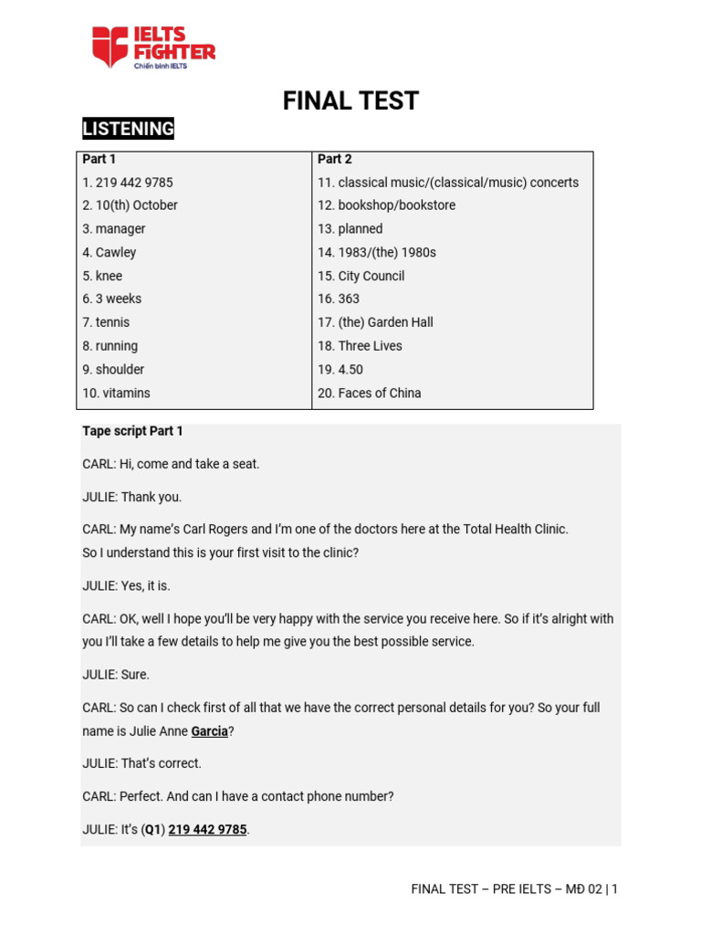 Answer Key CK2 PreIE | PDF | Movie Theater