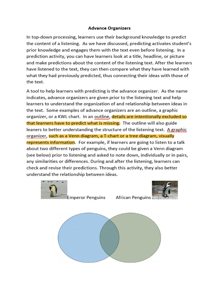 Advance Organizers | PDF | Teaching | Learning