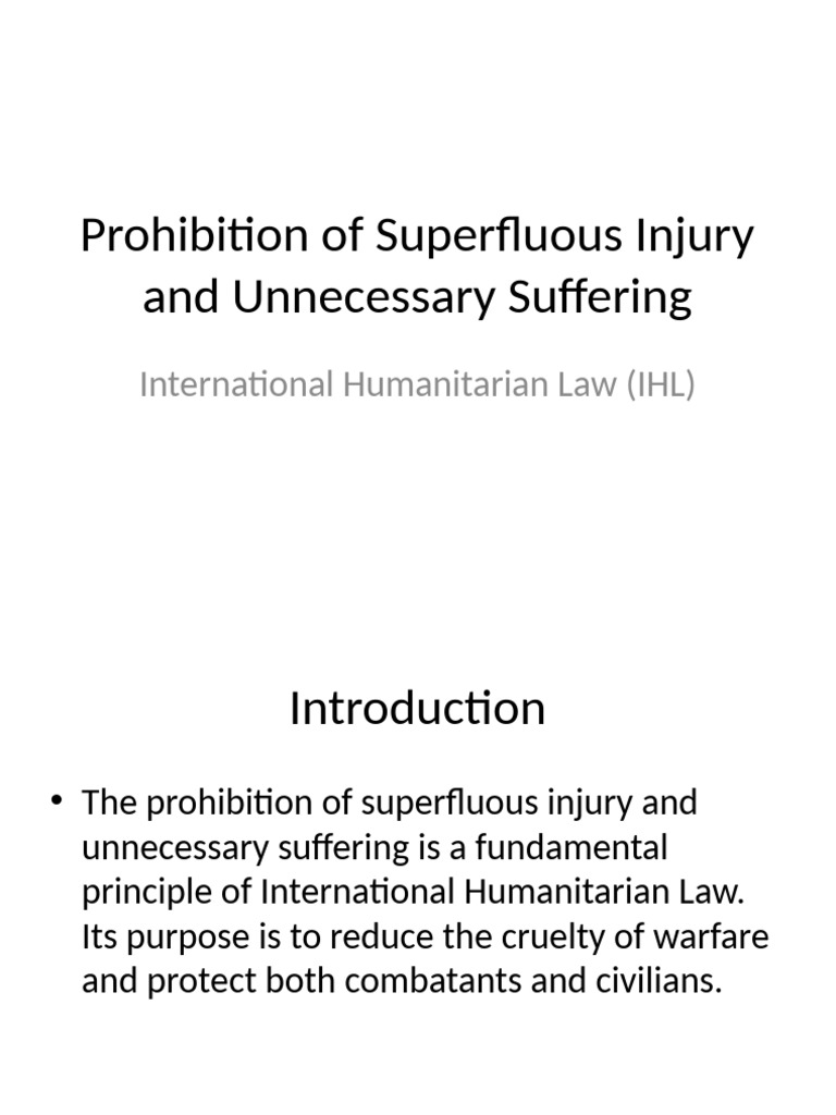 Superfluous Injury Prohibition English | PDF