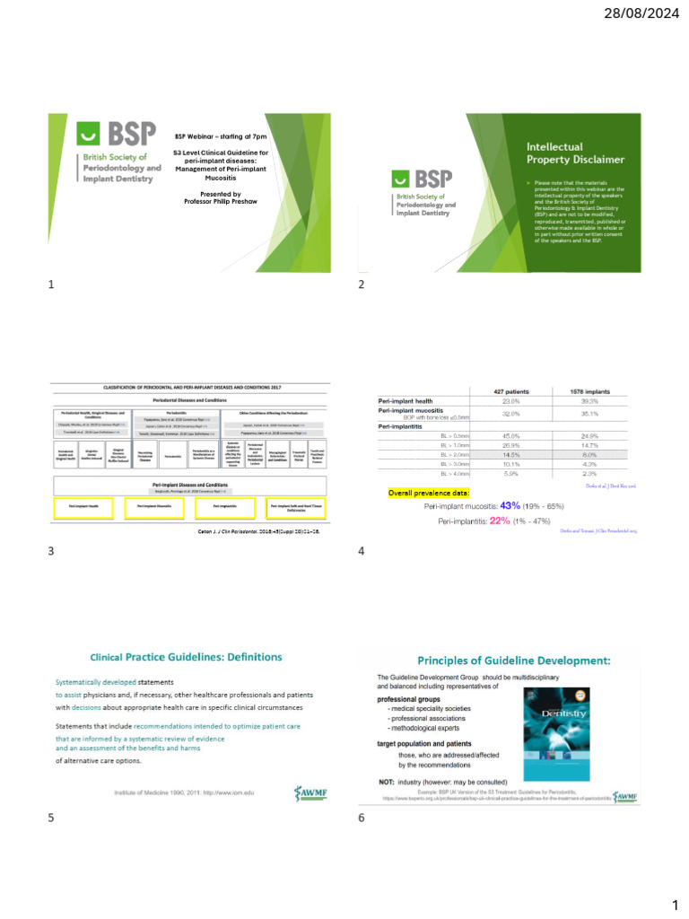 Peri-Implant Mucositis Management Guidelines | PDF | Periodontology ...