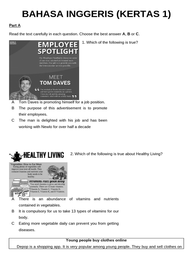 SPM English Paper 1 Practice Questions | PDF | Arctic | Ice