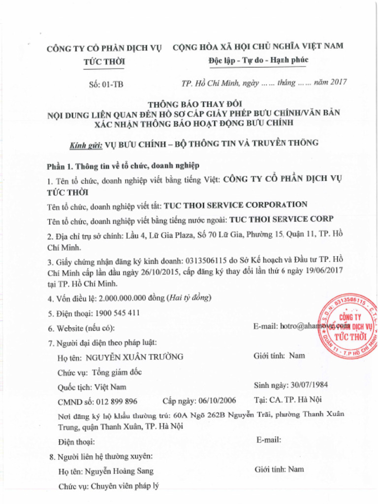 Ahamove - Thong Bao Tieu Chuan Chat Luong Dich Vu | PDF