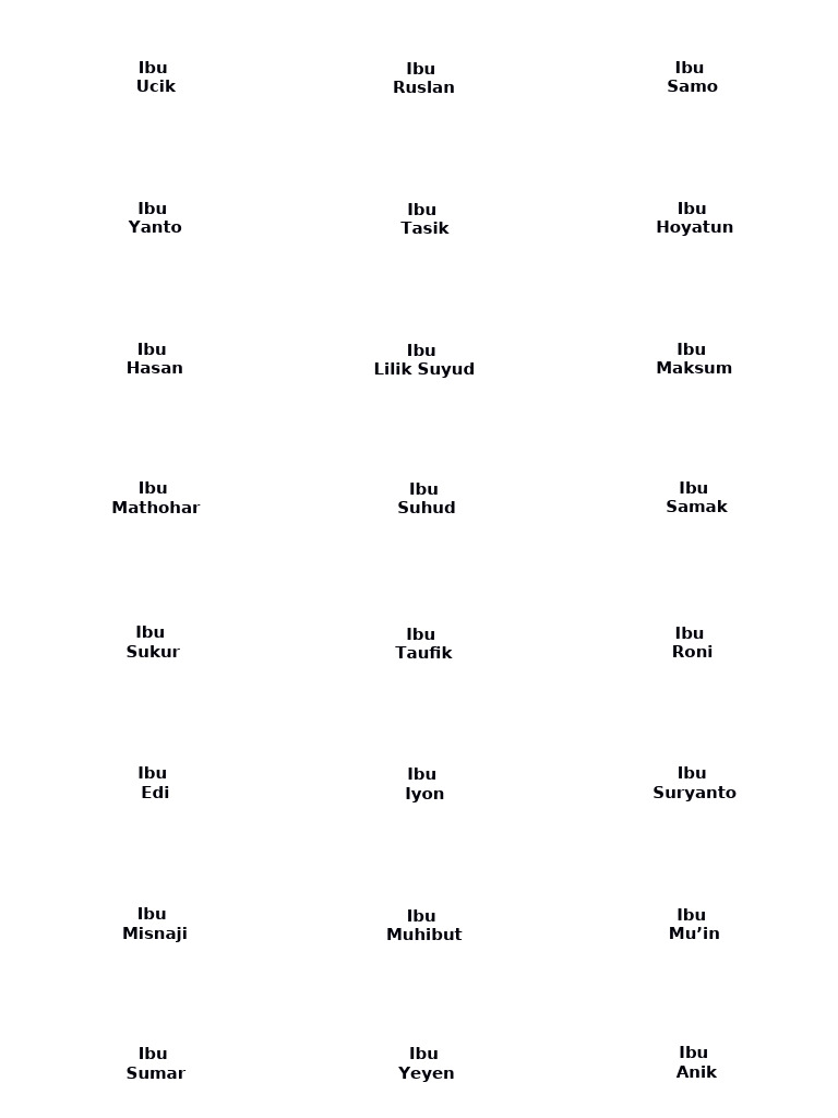 Label Nama Undangan Ibuk Ibuk | PDF