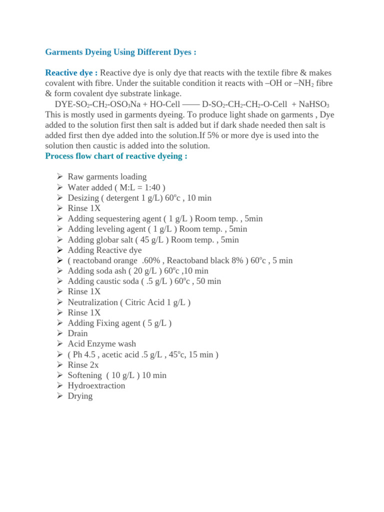 c 18 Garments Dyeing Using Different Dyes | PDF | Dye | Dyeing