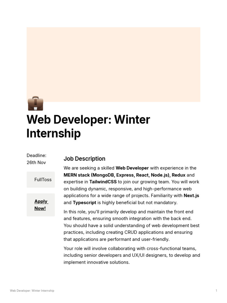WinterInternship FullToss | PDF | Web Development | Computer Programming