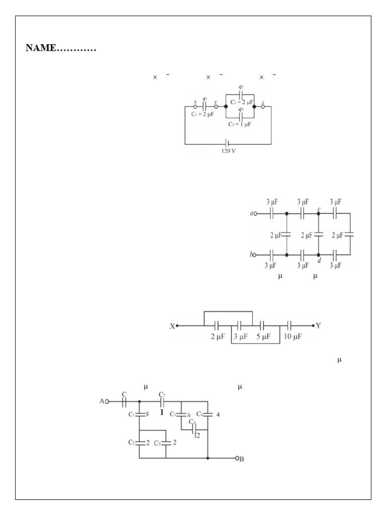 Name Worksheet (C002) : A B A B | PDF | Capacitance | Capacitor