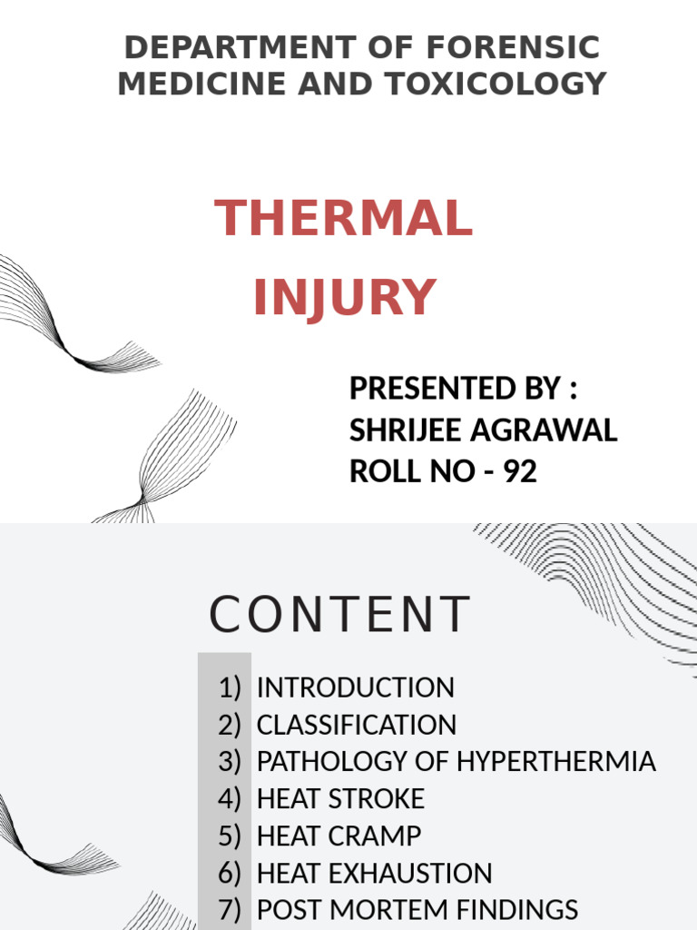 thermal injuries | PDF | Hyperthermia | Hypothermia