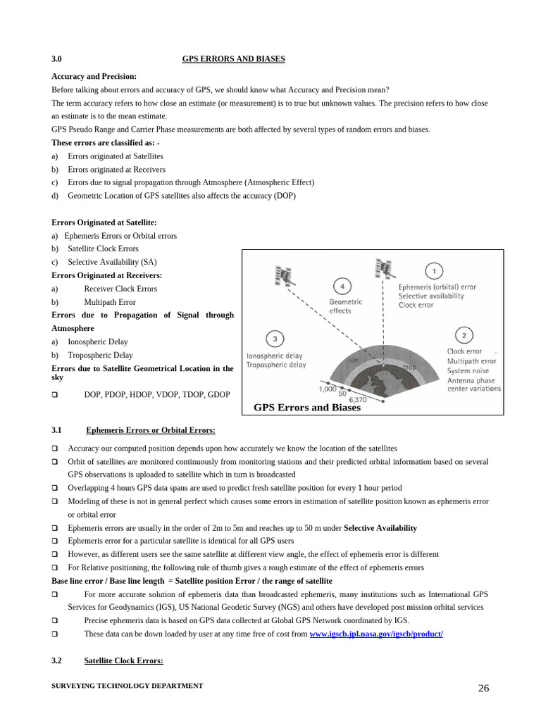GPS Errors and Biases Explained | PDF | Ionosphere | Global Positioning ...