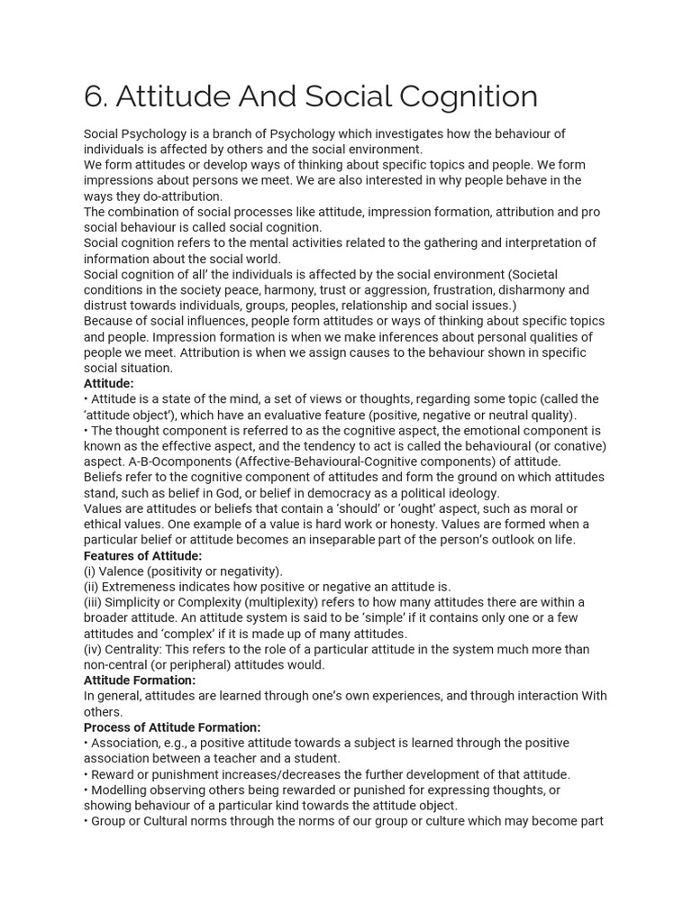 Attitude and Social Cognition | PDF | Attitude (Psychology) | Prejudices