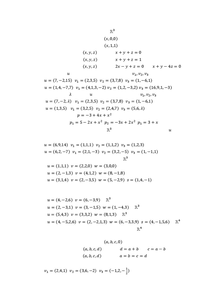Exercises of Linear Algebra 2 - Edit | PDF | Linear Subspace | Vector Space