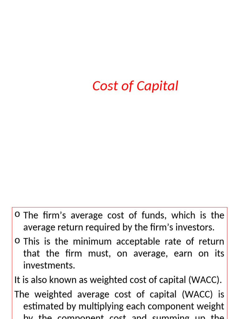 Cost of Capital | PDF | Cost Of Capital | Financial Services