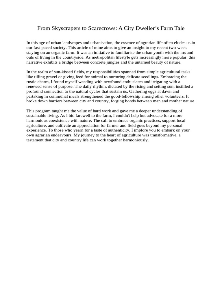 An Essay On Organic Farming | PDF