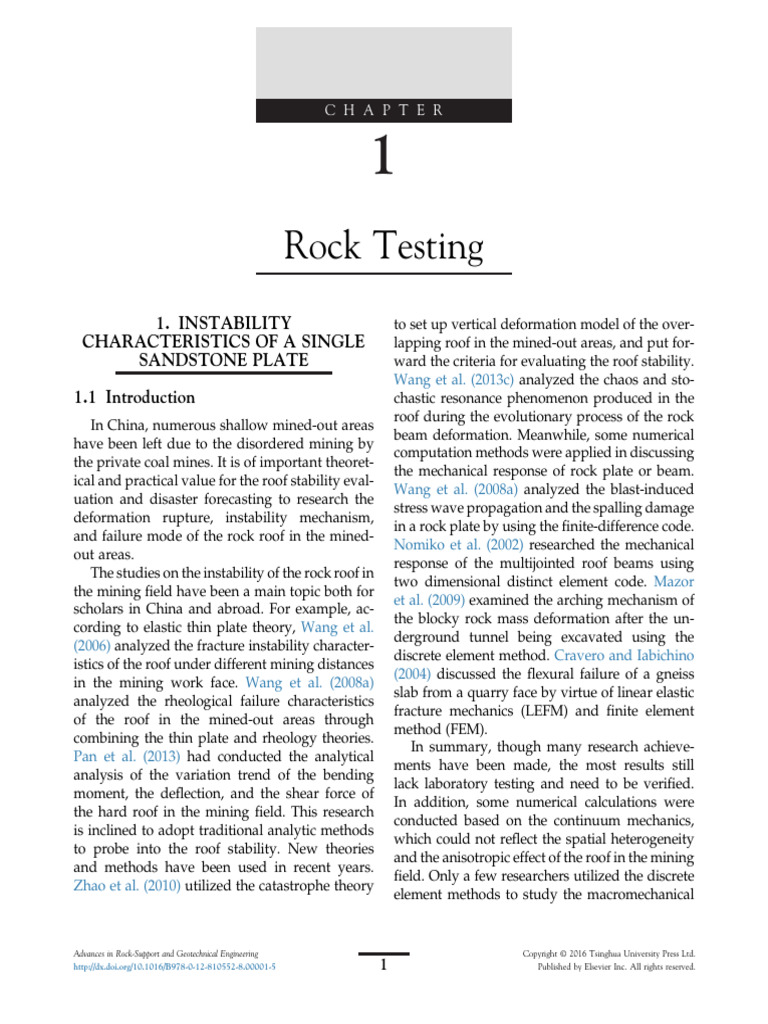 Chapter 1 - Rock Testing | PDF | Fracture | Strength Of Materials