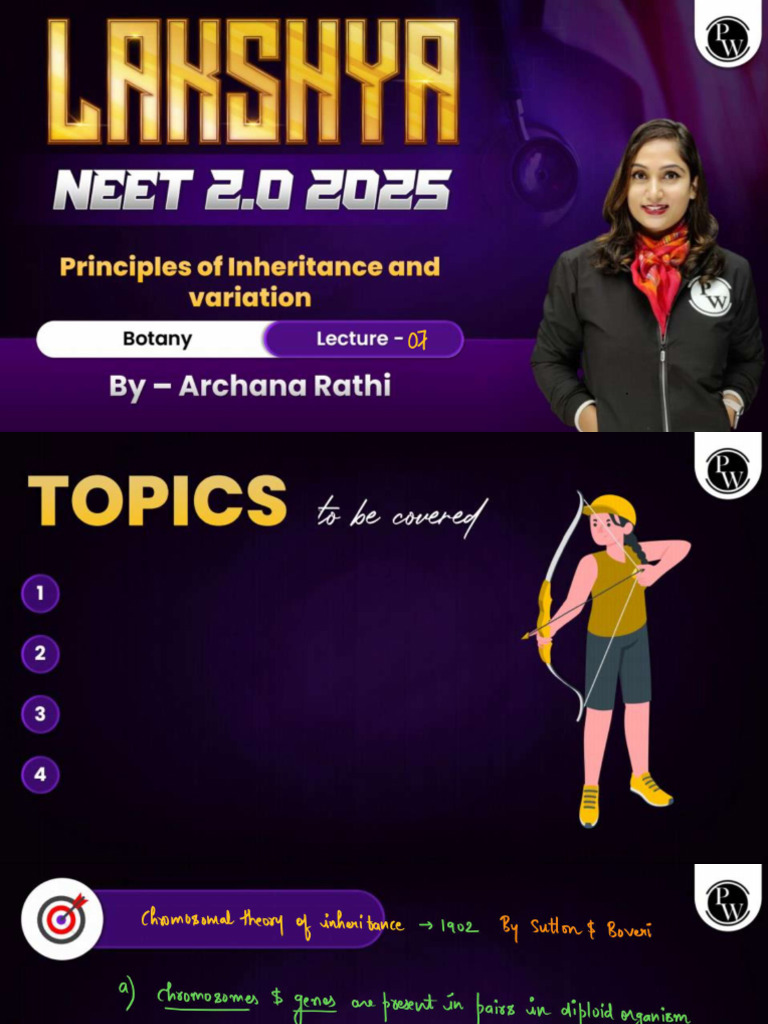 Principle of Inheritance and Variation 07 Classnotes PDF | PDF