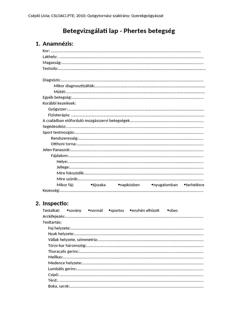 Betegvizsgálat | PDF