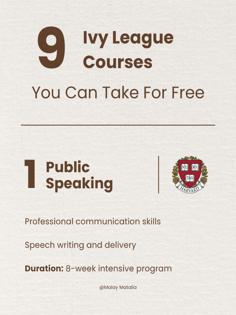9 Free Ivy League Courses | PDF