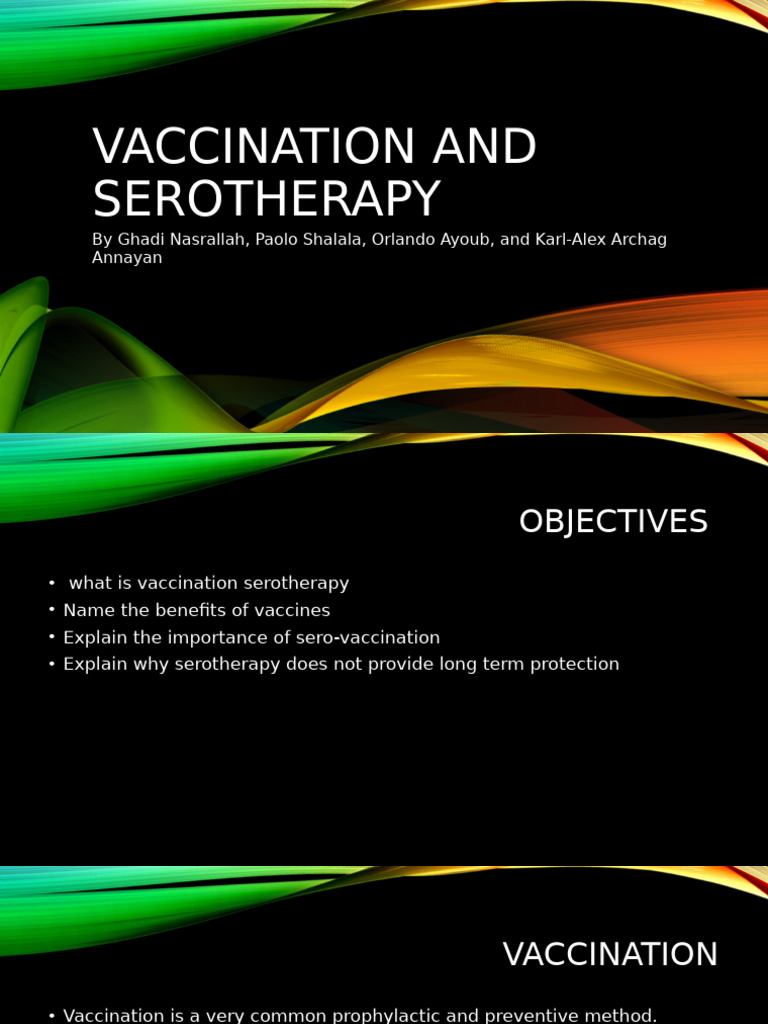 Vaccination and Serotherapy | PDF