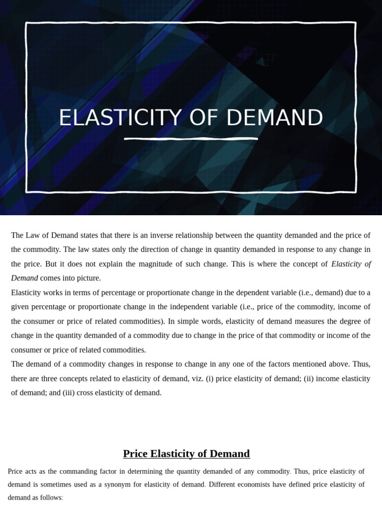 Elasticity of Demand | PDF | Demand | Elasticity (Economics)