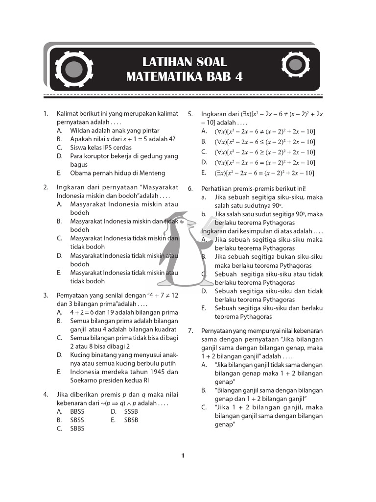 Latihan MTK Bab 4 Logika Matematika | PDF