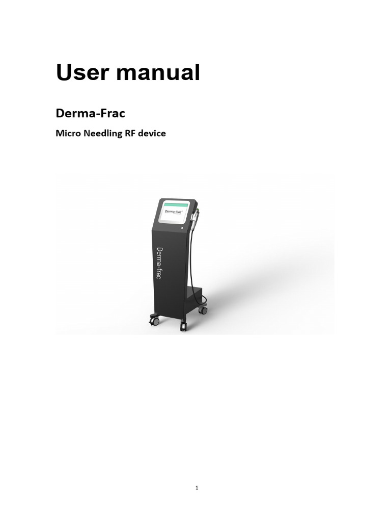 User Manual of Derma-Frac-RF Microneedling | PDF | Electrical Connector ...
