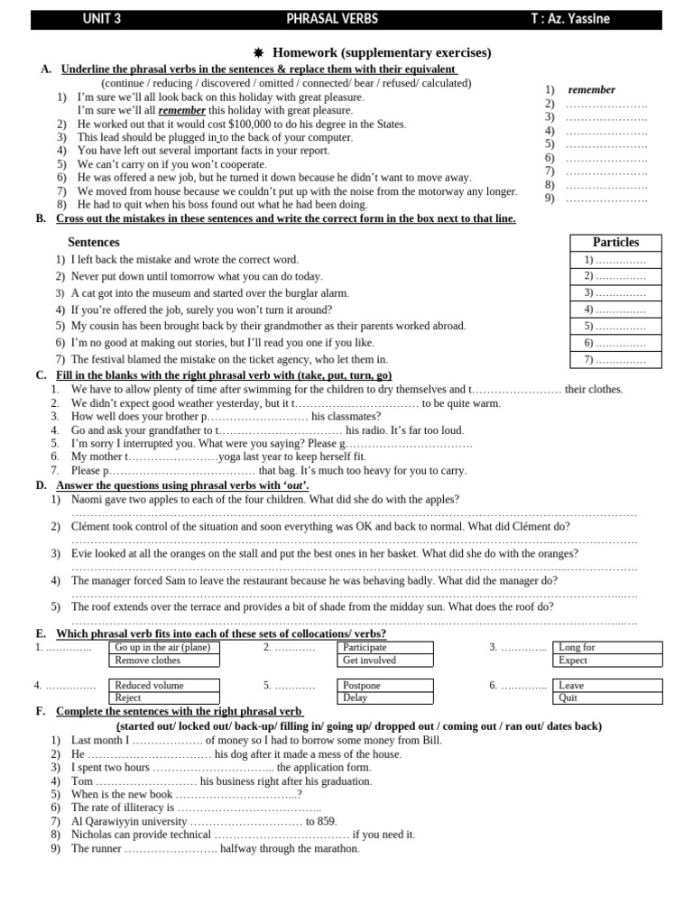 Unit 3 Phrasal Verbs | PDF | Syntax | Language Mechanics