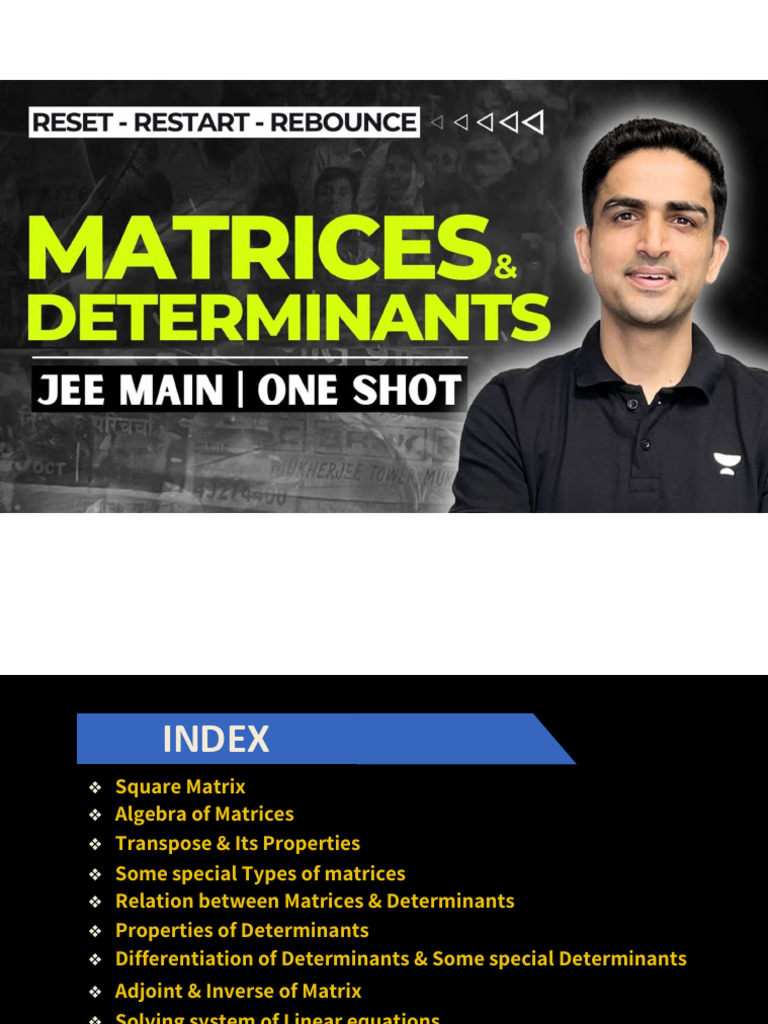 Matrices and Determinants - RRR | PDF | Matrix (Mathematics) | Determinant