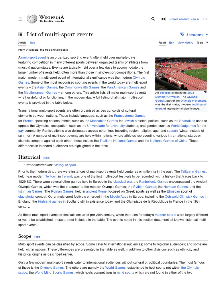En-Wikipedia-Org-List of Multi-Sport Events | PDF | Gulf Cooperation ...