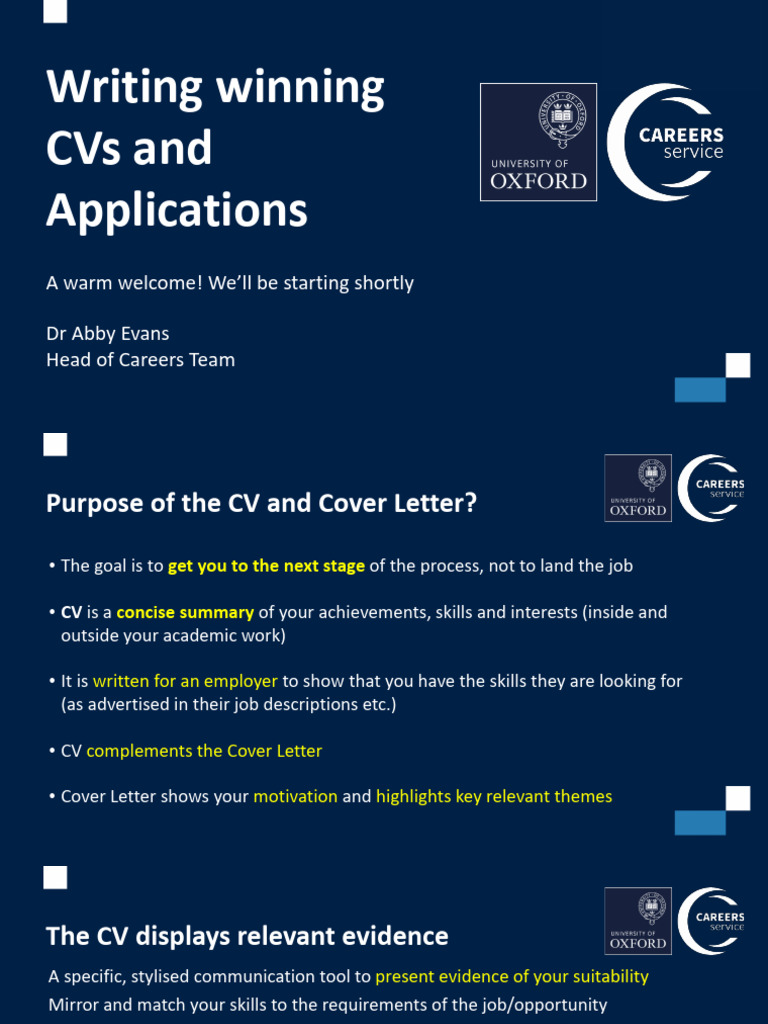 CVs and Applications MT24 | PDF