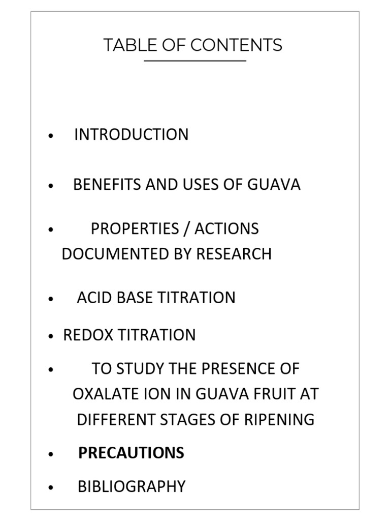 Class 12th Chemistry Project On Investigatory Test On Guava 1 PDF | PDF ...