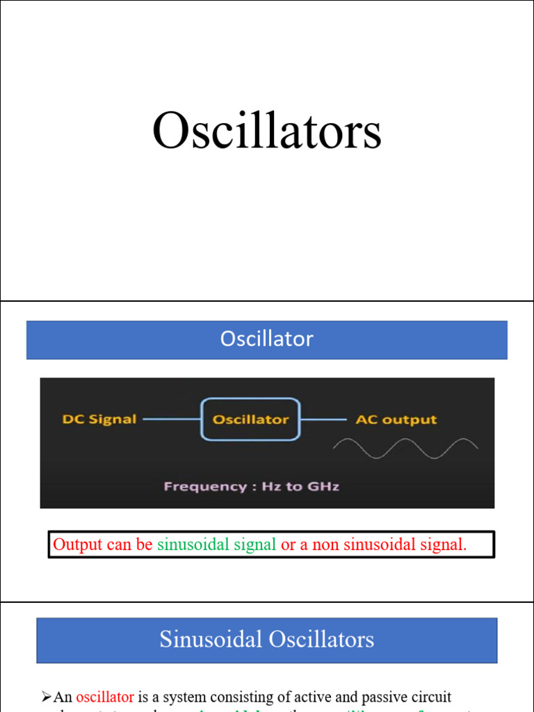 Oscillators | PDF | Electronic Oscillator | Amplifier