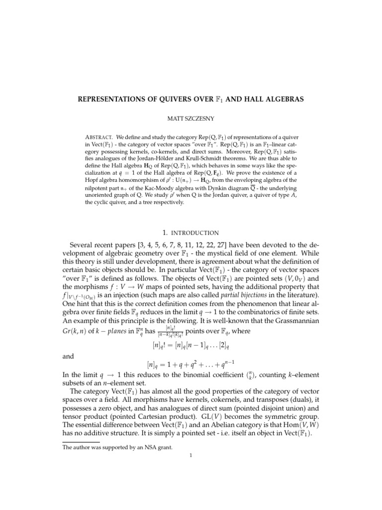 Quiver_reps_F1_Revised | PDF | Representation Theory | Group Representation
