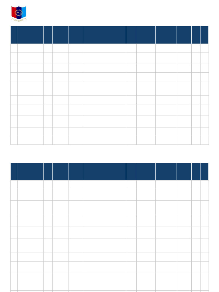 Institute Cadet Nominal Roll | PDF