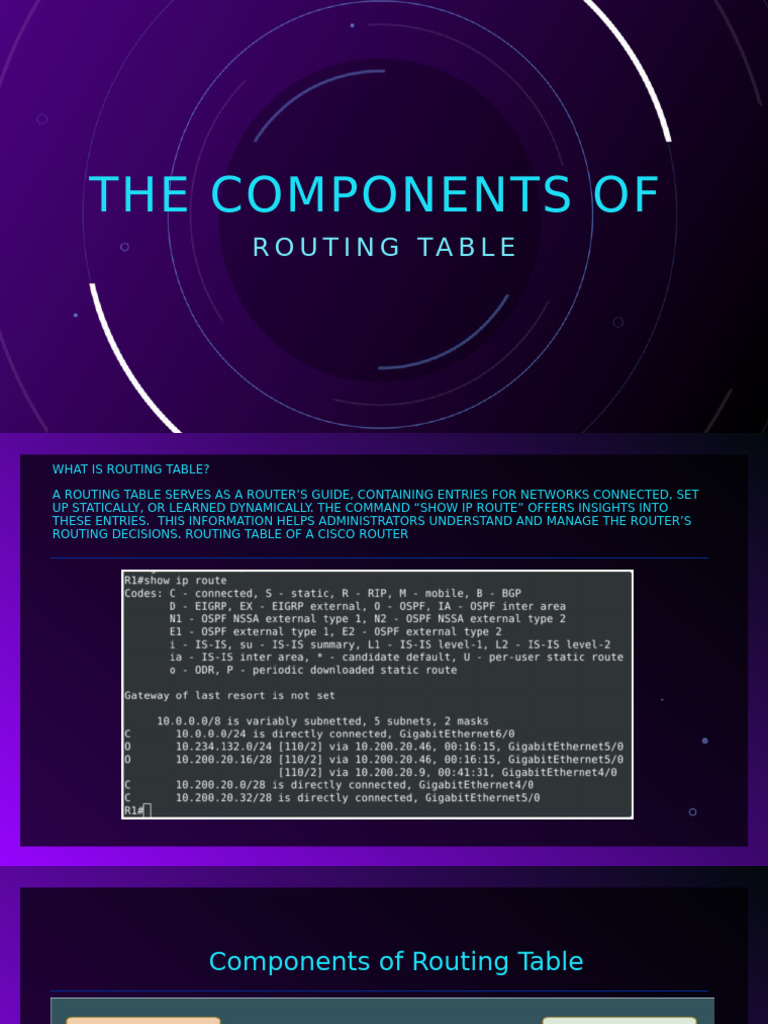 Group9 Components of Routingtable | PDF | Network Protocols | Computing