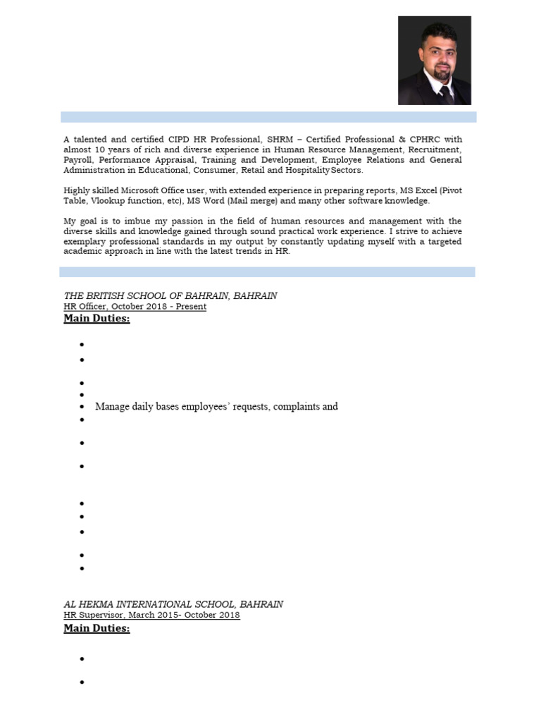 Ahmed Mohammed Ali - CV-8 | PDF | Human Resources | Human Resource Management