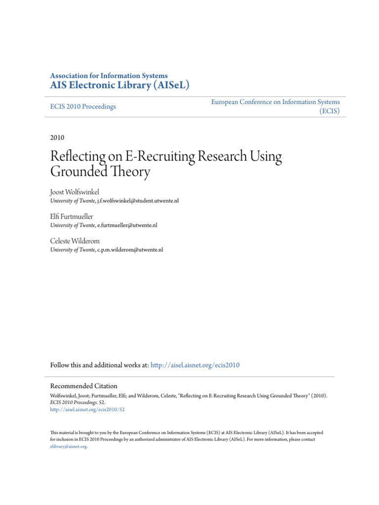 E-Recruiting Research Review 2010 | PDF | Recruitment | Résumé