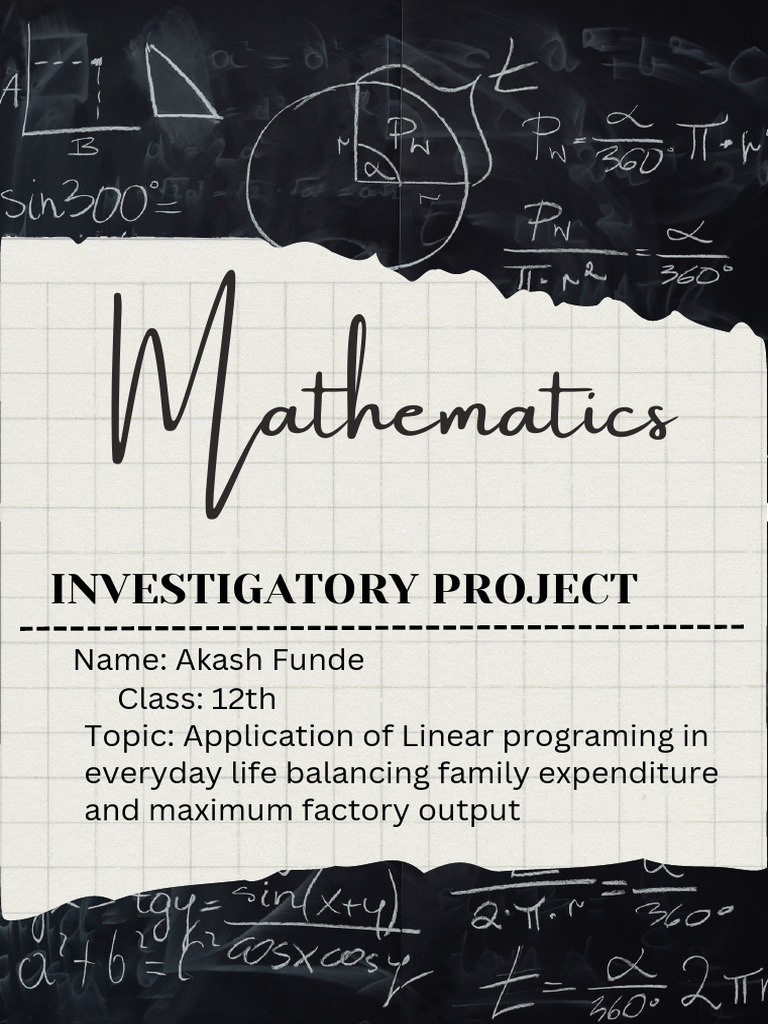 Math's project _20241203_160933_0000 | PDF | Mathematical Optimization | Linear Programming