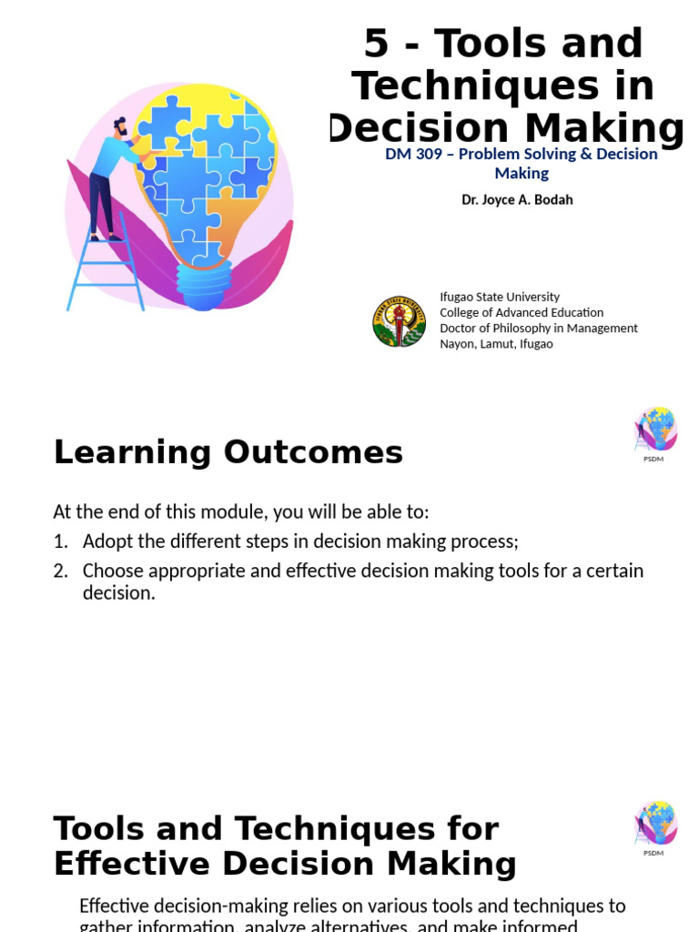 Decision-Making Tools and Techniques | PDF | Decision Making | Crisis ...