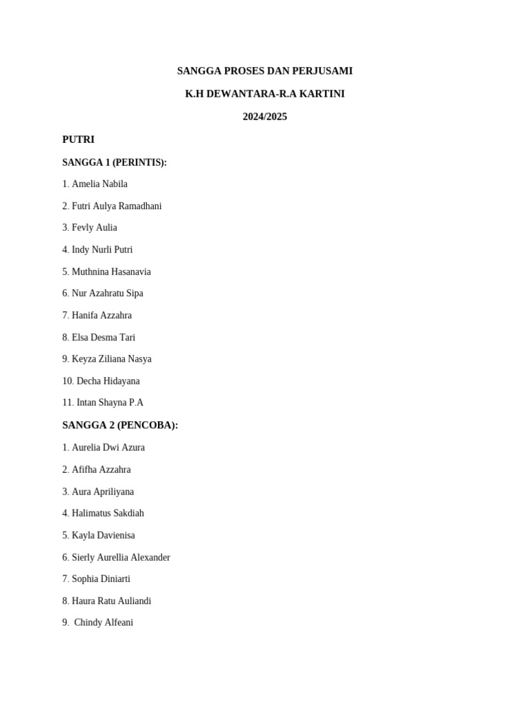 Sangga Proses Dan Perjusami | PDF